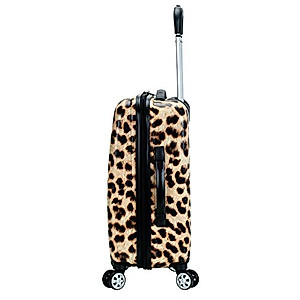 Rockland Safari Hardside Spinner Wheel Luggage, Leopard, Carry-On 20-Inch