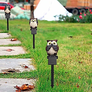 TastyHome Solar Owl Decor 3 Packs, Owl Solar Light Waterproof with Stake for Garden Decoration£¬Owl Solar Path Light Lamp Garden Sculptures & Statues for Lawn Backyard Decor