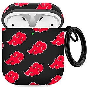 Maxjoy for Airpods Case Cover,Cartoon Cute Anime Design Airpods 1/2 Case Cover for Air Pods Men Boys Girls Kids,Kawaii Red Cloud Cases for Apple Airpods 1/2