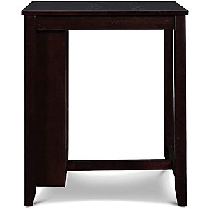 New Classic Furniture Gia Counter Table with Two Chairs and Storage Shelf, 30-Inch, Ebony