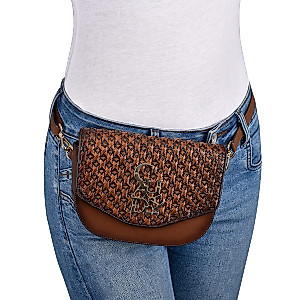 CUADRA Women's Belt Bag in Bovine Leather Brown, BOD24RS