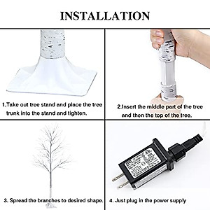 Lighted Birch Tree, 4/6/8 FT Set of 3 Decoration LED Lighted Trees for Home Wedding Festival Party Christmas Decoration Tree Lights