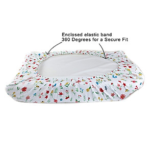 Bassinet Sheet Floral Premium Organic Cotton, Cradle and Bassinet Mattress Sheets, Breathable and Super Soft Standard Fitted Sheet for Oval, Hourglass, and Rectangle Mattresses (Bassinet)