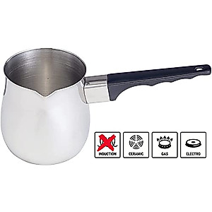 24 Oz / 700 ml Large Turkish Coffee Pot Stainless Steel Cezve Briki Ibrik Greek Arabic Coffee Maker, Universal Butter and Milk Warmer, Boiler with Spout for Stove Top