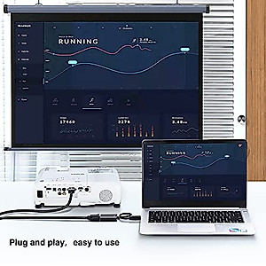 leizhan HDMI to VGA Adapter Cable, HDMI Male to VGA Female Converter with 3.5mm Audio Jack Compatible with Computer PC Laptop Monitor Projector HDTV Ultra-Book Raspberry Pi Chromebook