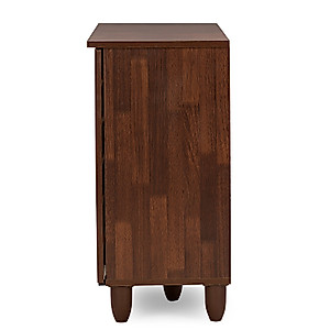 Baxton Studio Wholesale Interiors Gisela Oak and White 2-Tone Shoe Cabinet with 3 Doors