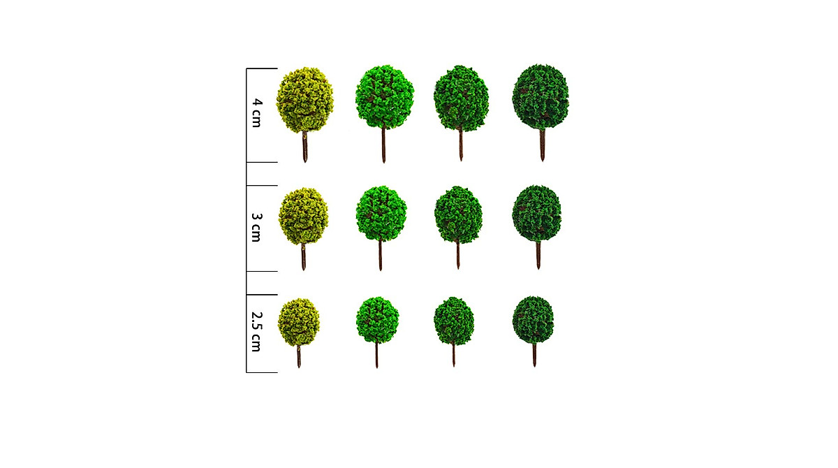 Realistic Miniature Model Trees for Scenic Dioramas & Railways