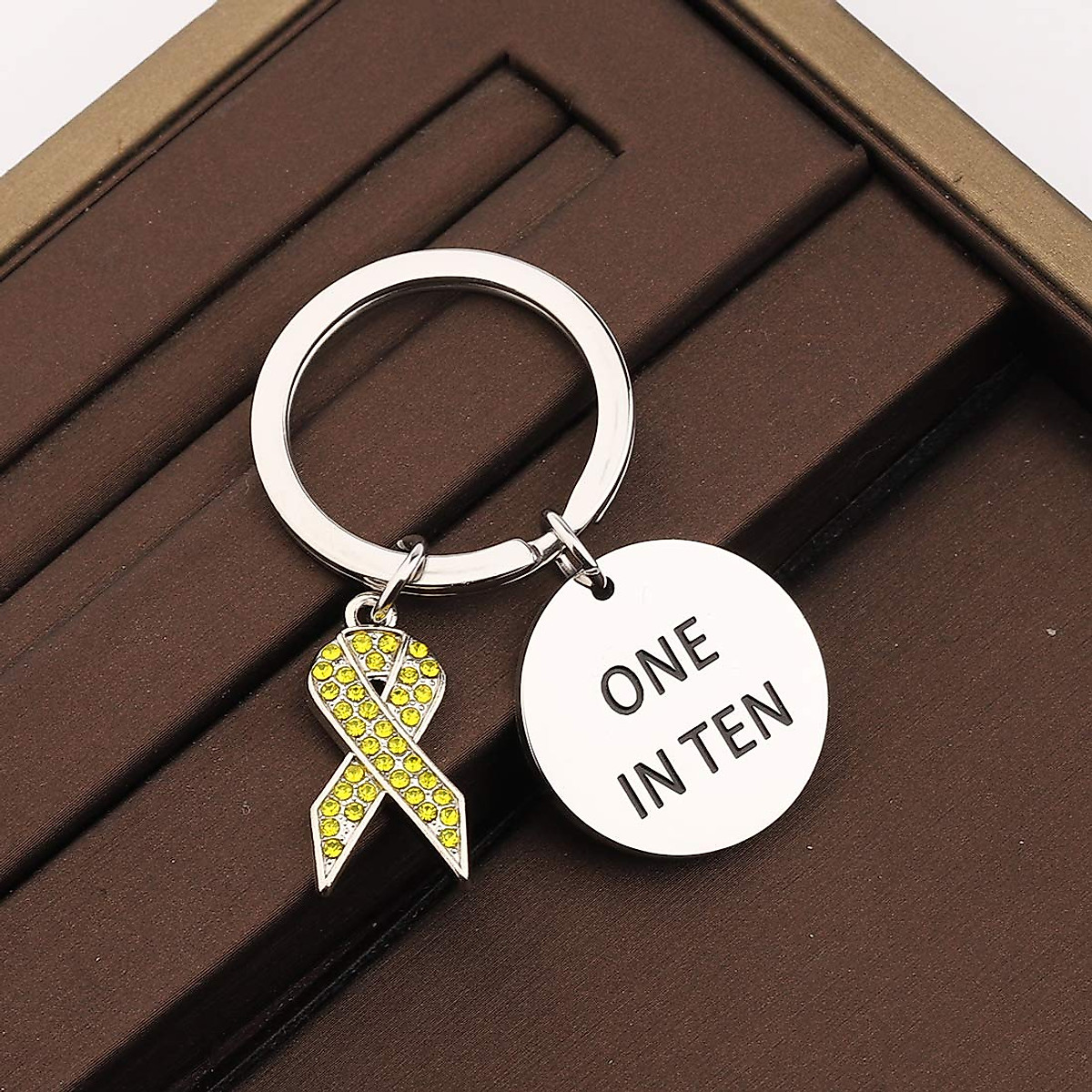 CENWA Endo Awareness Jewelry One In Ten Keychain 1 in 10 Endometriosis Gift For Infertility Mom (ONE IN TEN K)