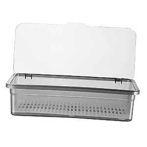 DOITOOL Flatware Tray with Lid and Drainer Kitchen Drawer Organizer, Kitchen Cutlery Tray and Utensil Drawer Organizer with Cover, Countertop Silverware Storage Container, 2.8x10x3.9