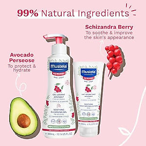 Mustela Baby Very Sensitive Skin Bath Time Gift Set - Baby Skin Care Essentials - with Natural Avocado & Schizandra Berry - 2 Items Set