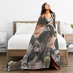 Stray Kids Hyunjin Blanket Ultra-Soft Micro Fleece Blankets Throw Blankets Decoration Gift for Decor Home Sofa,Office,Dormitory Bed car Camp Couch All Seasons