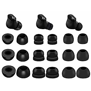 9 Pairs Ear Tips Kit Compatible with Beats Studio Buds, Silicone Double Flange and Memory Foam Tips S/M/L Replacement Noise Reduce Fit in Case Eartips for Beat Studio Buds - Black