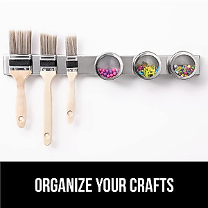 The Original Gorilla Grip Stainless Steel Magnetic Knife Holder, 16 inch, Heavy Duty Magnet Strip for Knives, Wall or Refrigerator Mounted Bar, Easy Install Rack, Securely Store and Organize Kitchen