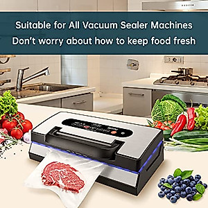 SEATAO 6” X 10” 300 Count Vacuum Sealer Bags，precut Pint, Ideal for Food Saver, BPA Free, Commercial Grade, Great for Storage, Meal Prep and Sous Vide