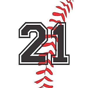 21 Journal: A Baseball Jersey Number #21 Twenty One Notebook For Writing And Notes: Great Personalized Gift For All Players, Coaches, And Fans (White Red Black Ball Laces Print)