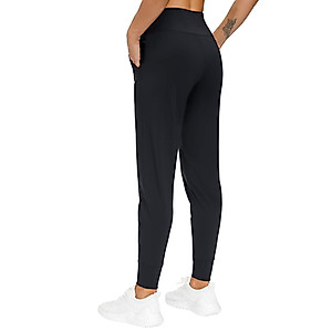 THE GYM PEOPLE Womens Joggers Pants with Pockets Athletic Leggings Tapered Lounge Pants for Workout, Yoga, Running, Training (X-Large, Black)