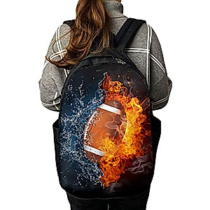 Ice Fire American Football Unique Outdoor Shoulders Bag Fabric Backpack Multipurpose Daypacks for Adult