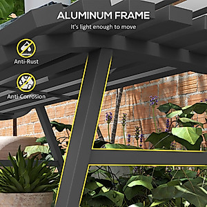 Outsunny 48.5" Garden Bench, Outdoor Patio Bench, Lightweight Aluminum Park Bench with Slatted Seat for Lawn, Park, Deck, Gray