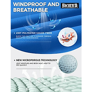 Skieer Men's Mountain Ski Pants Waterproof Insulated Warm Thickened Snow Pants(Black,Medium)