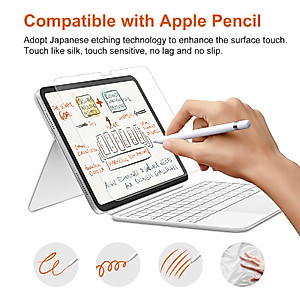 KCT Nano-Texture Glass Screen Protector Compatible with iPad 10th Generation (10.9 Inch, 2022), Silkfeel, Compatible with Apple Pencil, EZ Kit, Touch Like Silk, Tempered Glass, Anti-Glare