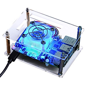 GeeekPi 4pcs Fan for Raspberry Pi 4, Quiet Cooling Fan 40x40x10mm 4010 Fan DC 5V 3.3V Brushless CPU Cooling Fan Cooler Radiator for Raspberry Pi 4 Model B, Raspberry Pi 3B+/3B/2B (Blue)