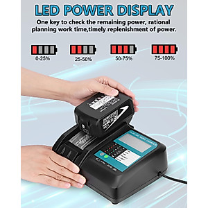 Nyveyoo Upgraded 6.0Ah Replacement 18V Battery for Makita, Compatible with Makita 18V Battery Lithium ion BL1850 BL1850B BL1840 BL1840B BL1830 BL1830B BL1815 LXT 18V Battery Chargers, 4Pack