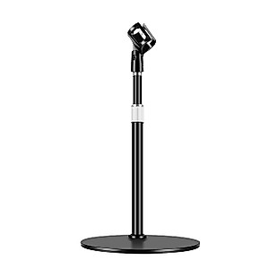 Etour Desk Microphone Stand, Upgraded Adjustable desktop Mic Stand with Mic Clip,5/8" Male Screw for Blue Yeti SM58 SM48 PGA48 AT2020, ATR2100x-USB Samson Q2U Other Microphone