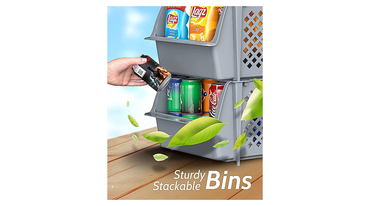 Skywin Stackable Storage Bins - Organize Pantry & Home