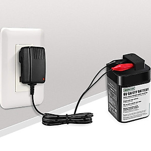 RUSFOL [UL Listed] 6-Volt Battery Charger for Moultrie Battery (Input 100-240V, Output 6V 0.6A)