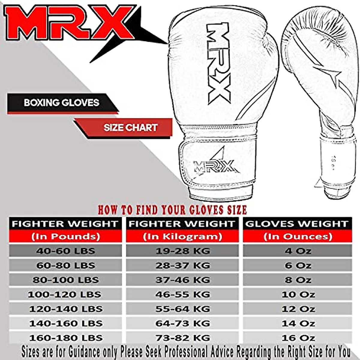 MRX MMA Professional Protective Grappling Gloves 7oz Muay Thai Training Kickboxing Punching Sparring Sports Cage Fighting Combat Glove Boxing Punching Glove Mitts