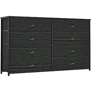 Furnulem Wide Dresser with 9 Large Drawers for 55'' Long TV Stand and 8 Drawer Dresser Wide 47'' Long, Storage Chest of Drawer for 55'' TV Stand