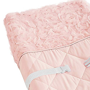 Sweet Jojo Designs Pink Floral Rose Girl Baby Nursery Changing Pad Cover - Solid Light Blush Flower Luxurious Elegant Princess Vintage Boho Shabby Chic Luxury Glam High End Roses