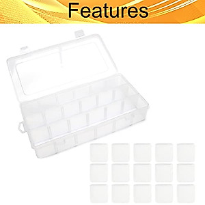 Heyiarbeit Plastic Organizer Container Storage Box Adjustable Divider Removable Grid Compartment, Premium Small Parts Organization(24 grids, Clear x 1)