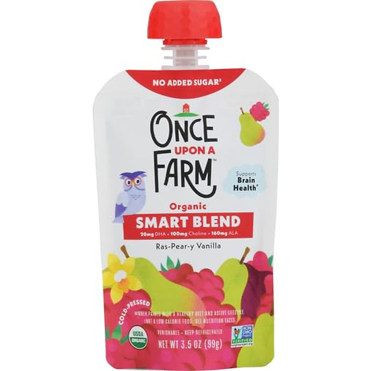 Once Upon a Farm Organic Ras-Pear-y Vanilla Smart Blend, 3.5 Oz