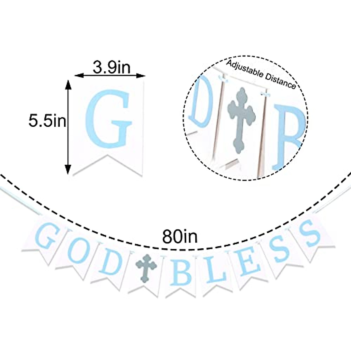 God Bless Banner - God Bless Banner Baptism，baby Shower Banner for Girl/boy，baptism Banner，first Communion Banner，banner for Baby Shower Photo Prop Party Decorations