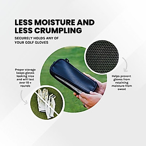 Stripebird - Original Performance Golf Glove Holder Case (Stealth Black) - Protect and Keep Golf Gloves Dry - Golf Glove Case for Moisture Free Storage - Golf Glove Organizer Case - Golf Case
