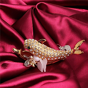 Waltz&F Diamond golden dolphin Hand-Painted Trinket Box Animal Jewelrybox Figurine Collectible Ring Holder