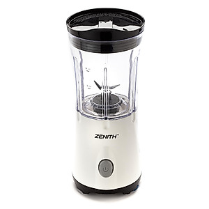 Zenith Portable Blender for Shakes and Smoothies with 14 Oz BPA Free Travel Cup and Lid, Durable Stainless Steel Blades for Powerful Blending Performance, White (77413)