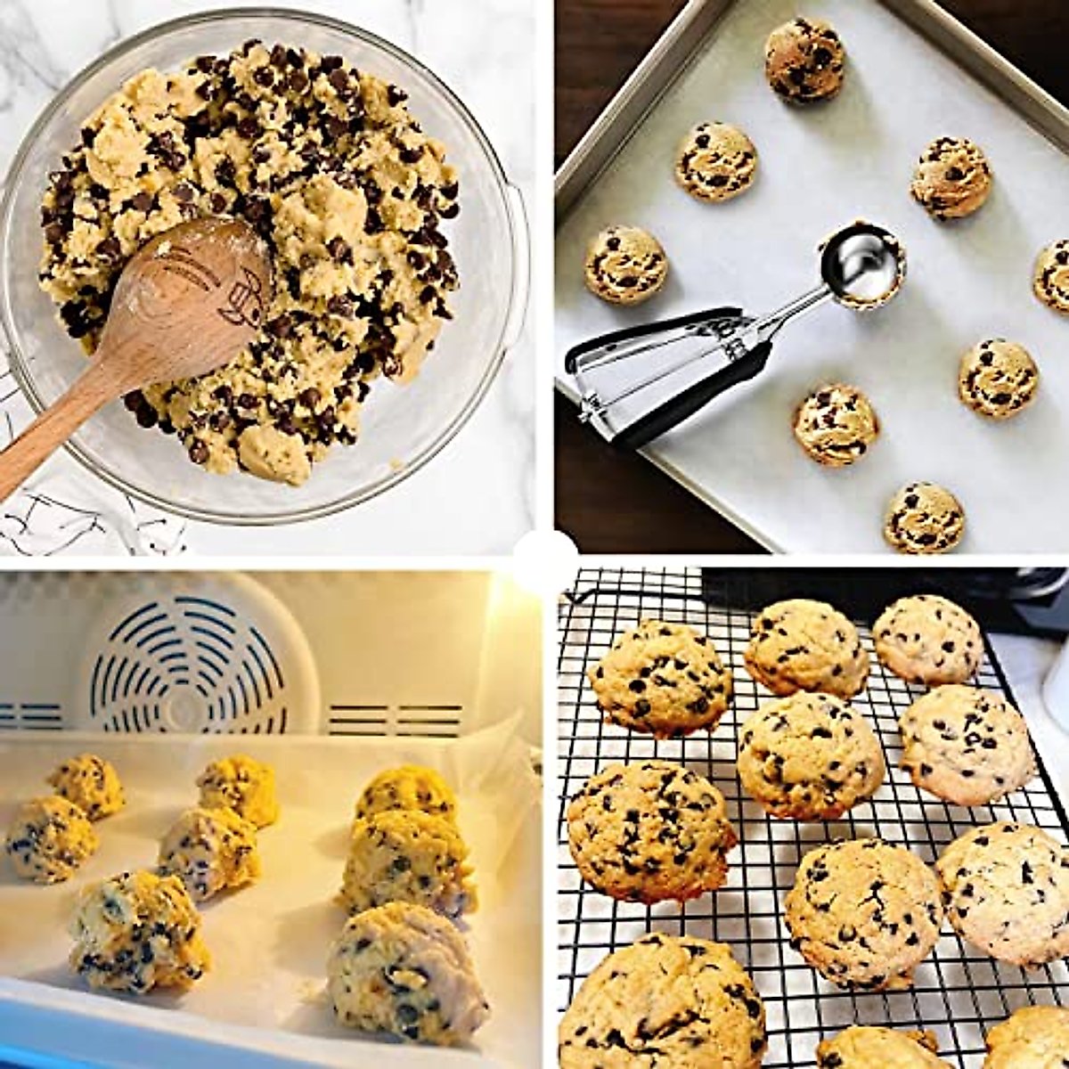 JUNADAEL J Medium Cookie Scoop, 2 Tablespoons/ 30 ml/ 1 oz Cookie Scoop for Baking, Cookie Dough Scoop, Spring-Loaded Scoop, Comfortable Grip, Non-Slip