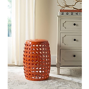 Safavieh Lacey Glazed Ceramic Decorative Garden Stool, Orange