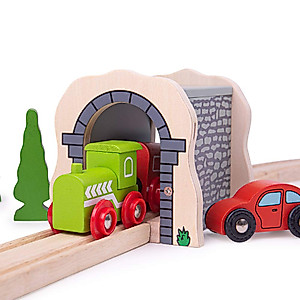Bigjigs Rail Grey Stone Tunnel - Other Major Wooden Rail Brands are Compatible
