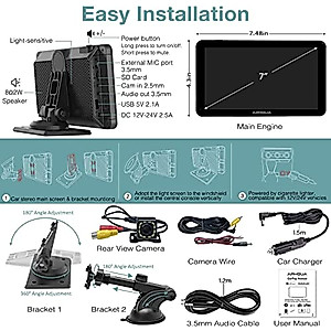 2023 Newest CarPlay Unit & Android Auto, APHQUA 7 Inch IPS 1080P Touch Screen Car Stereo with Backup Camera, Bluetooth, Mirror Link, Google, Dash or Windshield Mount