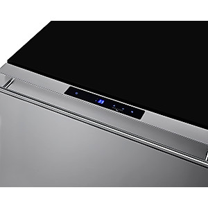Summit Appliance SDR24 24" Wide Built-In Drawer Refrigerator; 2 cu.ft Capacity; Panel Ready Drawer Front (Not Included); Frost-free Operation