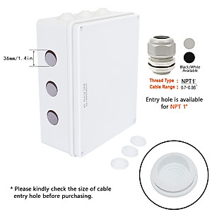 LeMotech ABS Plastic Dustproof Waterproof IP65 Junction Box Universal Electrical Project Enclosure White 11.8 x 9.8 x 4.7 inch (300 x 250 x 120 mm)