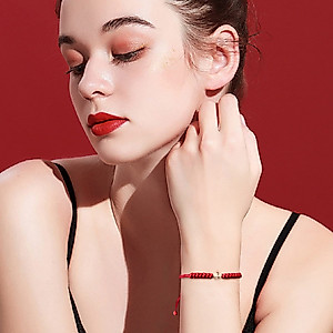 Red Initial Bracelet C Initial Letter Bracelets for Teen Girls Adjustable Red String Bracelets for Women Men Heart Shape Braided Bracelets Personalized Bracelet Birthday Mothers Day Gifts for Mom(C)