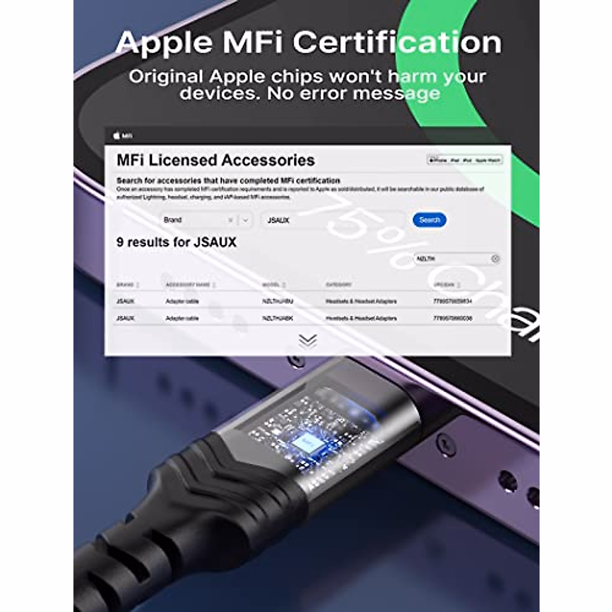 JSAUX Lightning to 3.5mm Adapter, iPhone Headphone Adapter [Apple MFi Certified] iPhone Aux Adapter Compatible with iPhone 14/14 Pro Max/13/13 Pro Max/12/12 Pro Max/11/11 Pro Max/SE/X/XR/XS/8-Black