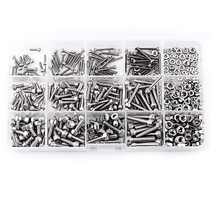 480PCS M2 M3 M4 Screws and Nuts Assortment Kit,Stainless Steel Hex Socket Head Bolt Nuts Assortment Kit,Resistant to and,for Home,Office Appliance,Machinery,Furniture