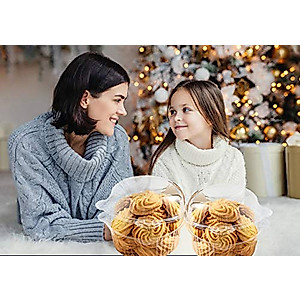 100PCS Clear Plastic Individual Cupcake Containers Boxes, Disposable Stackable Cupcake Holder, Salad Favor Cake Holder Muffin Case Cups Pod for Halloween, Christmas and New Year Party (Pack of 100)