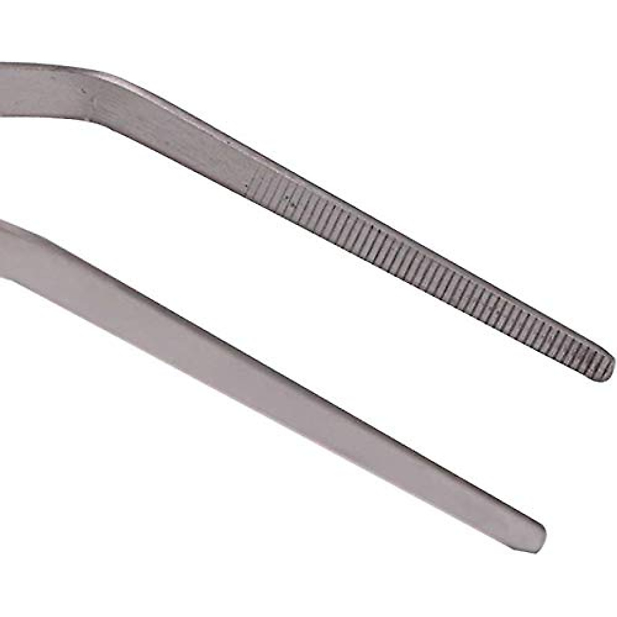 Dzrige 7.1 Inch Stainless Steel Tweezers Feeding Tongs for Aquarium Fishtank Reptile Lizards Gecko Spider - Straight and Curved (2Pcs)