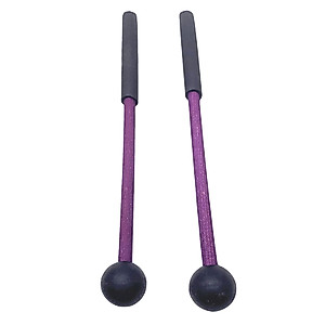 TUOREN 1 Pair 9 Inch Rubber Xylophone Sticks Tongue Drum Mallets Percussion Sticks Hammer for Glockenspiel, Xylophone, Chime, Woodblock, and Bells (Purple)